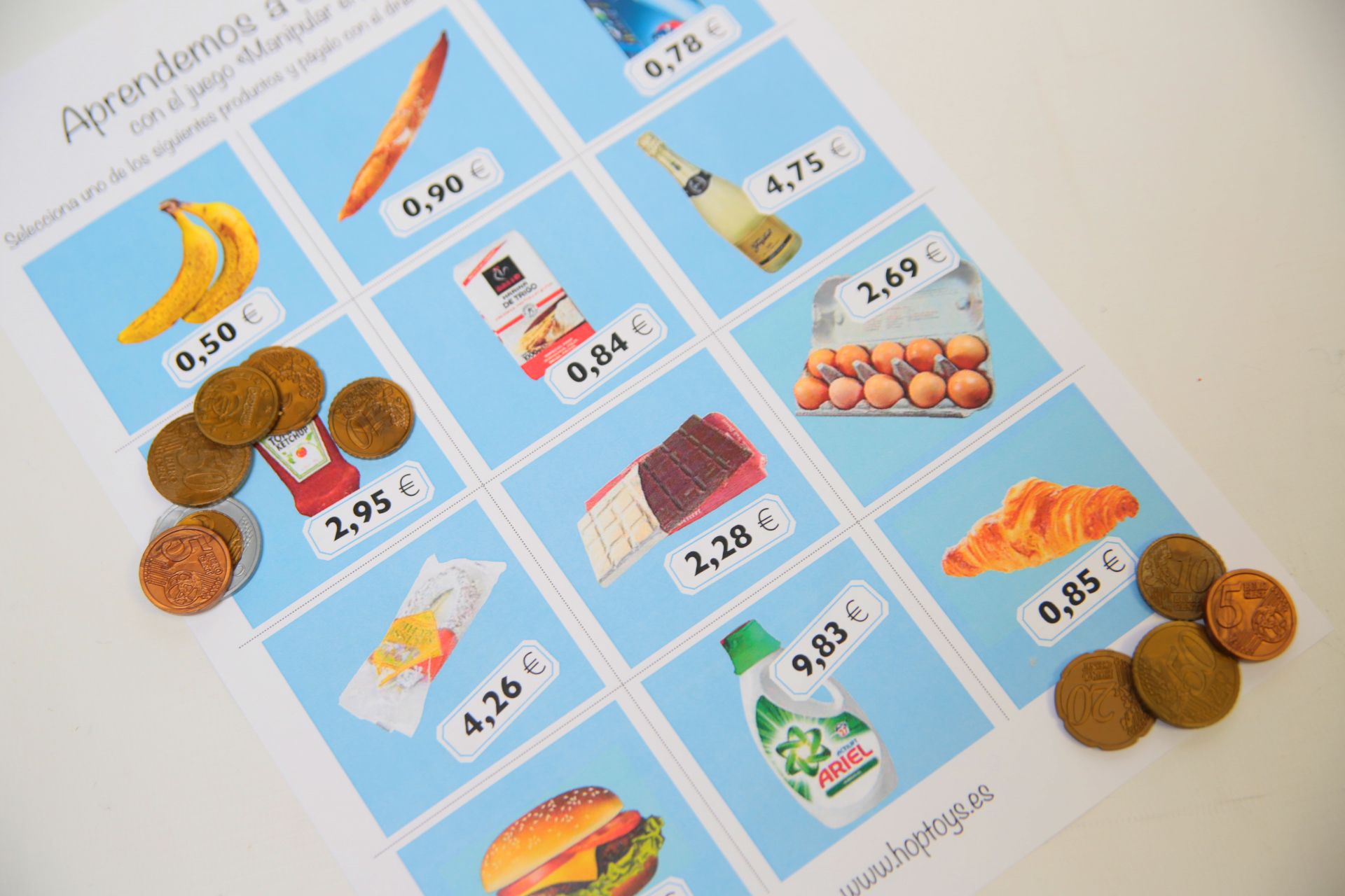 Descarga: 10 fichas para aprender a contar dinero - Hop'Toys