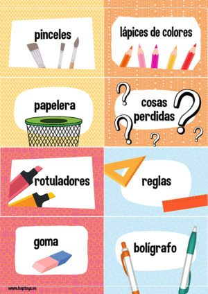 Descarga: Etiquetas para la clase - Hop'Toys