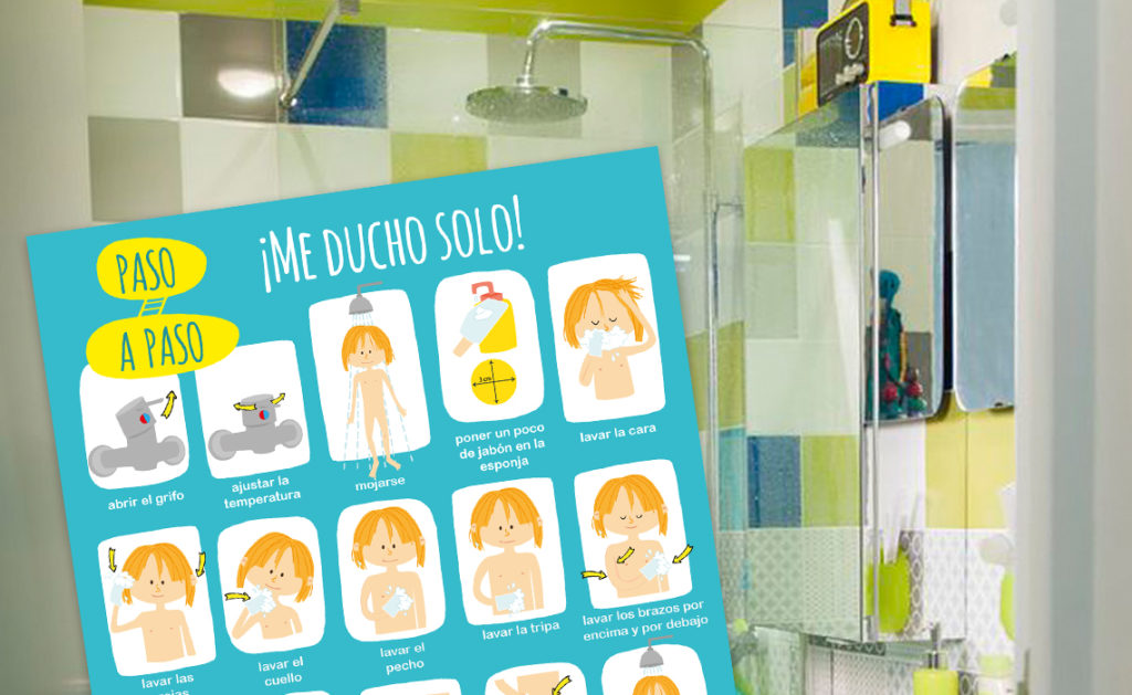 Descarga el póster ¡Me ducho solo! - Hop'Toys