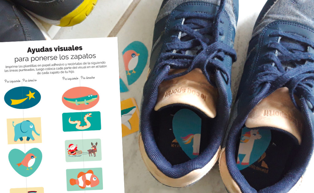 Ayudas visuales para ponerse los zapatos - Hop'Toys